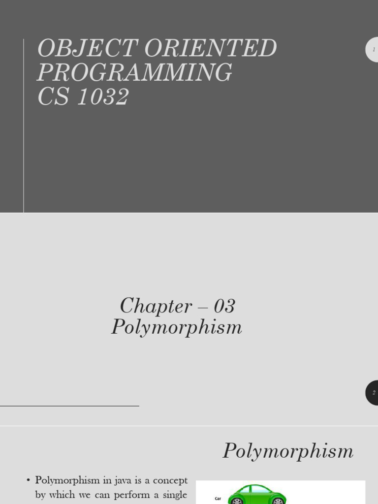 Chapter 03_Polimorphism | PDF | Method (Computer Programming) | Inheritance (Object Oriented ...