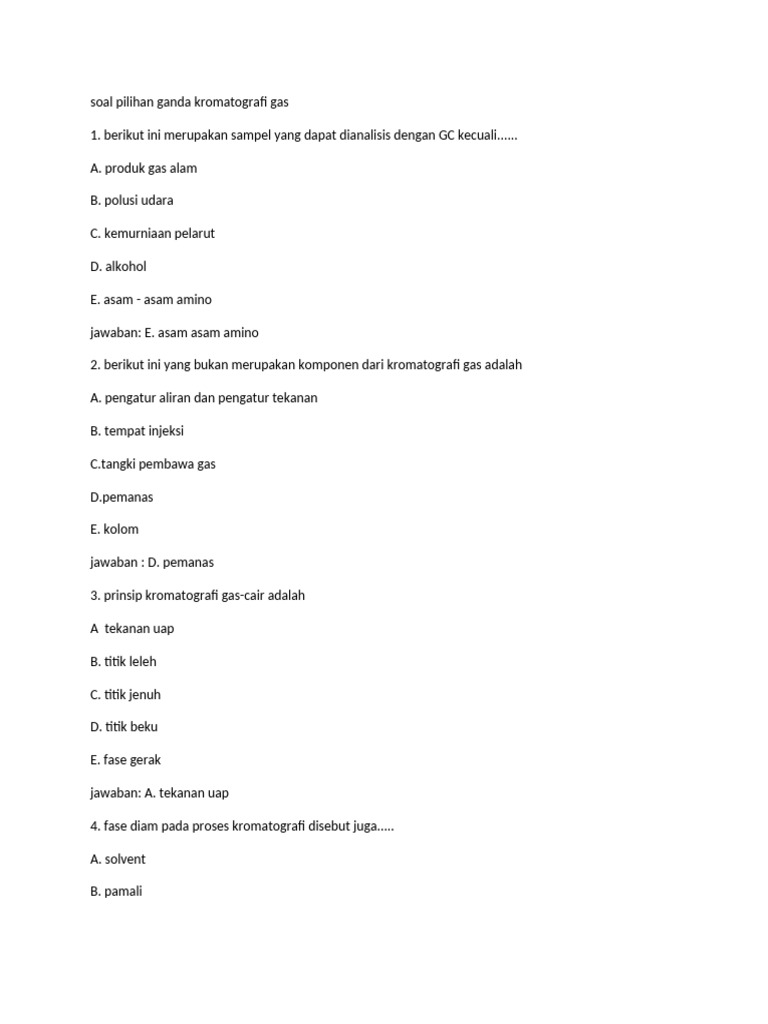 07 Dandi Irawan Soal Soal Kromatografi Gas | PDF