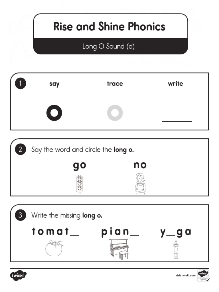 BW Rise and Shine Phonics Long O Sound | PDF | Learning To Read ...