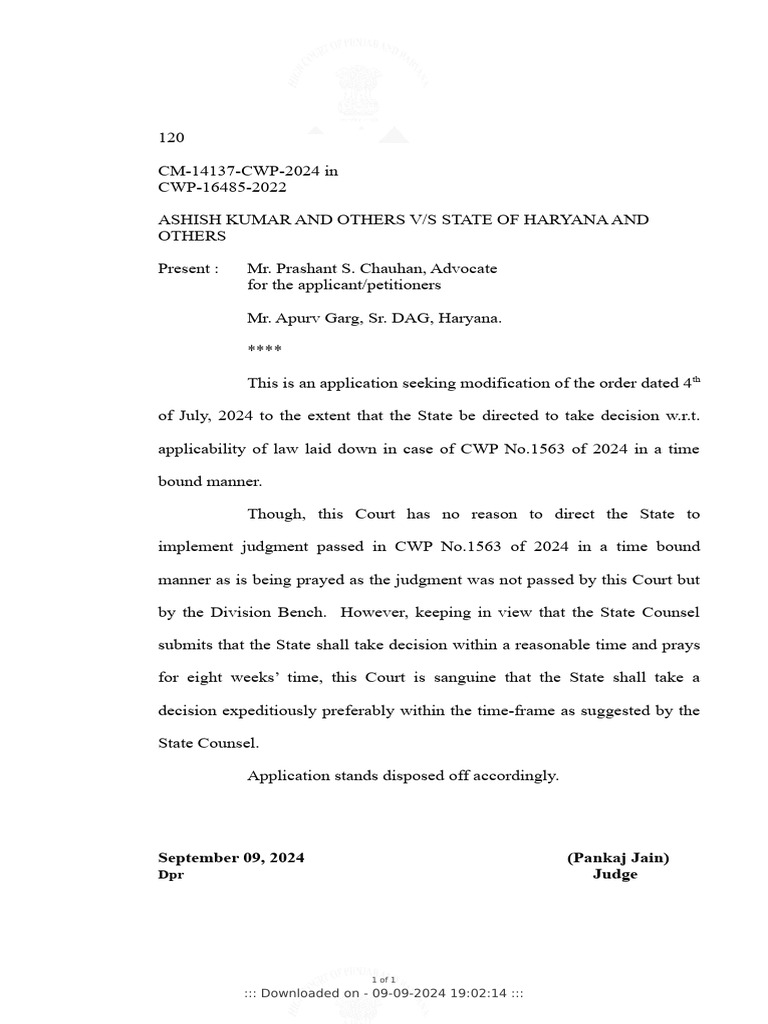 CM 14137-CWP 2024 09 09 2024 Final Order | PDF