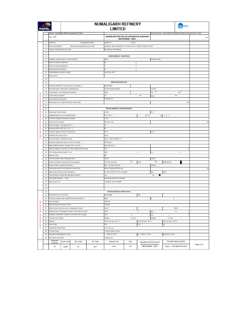 1.1 2.2kw 4p B5-Data Sheet 1S79-MM-6732-ABC | PDF | Electric Motor ...