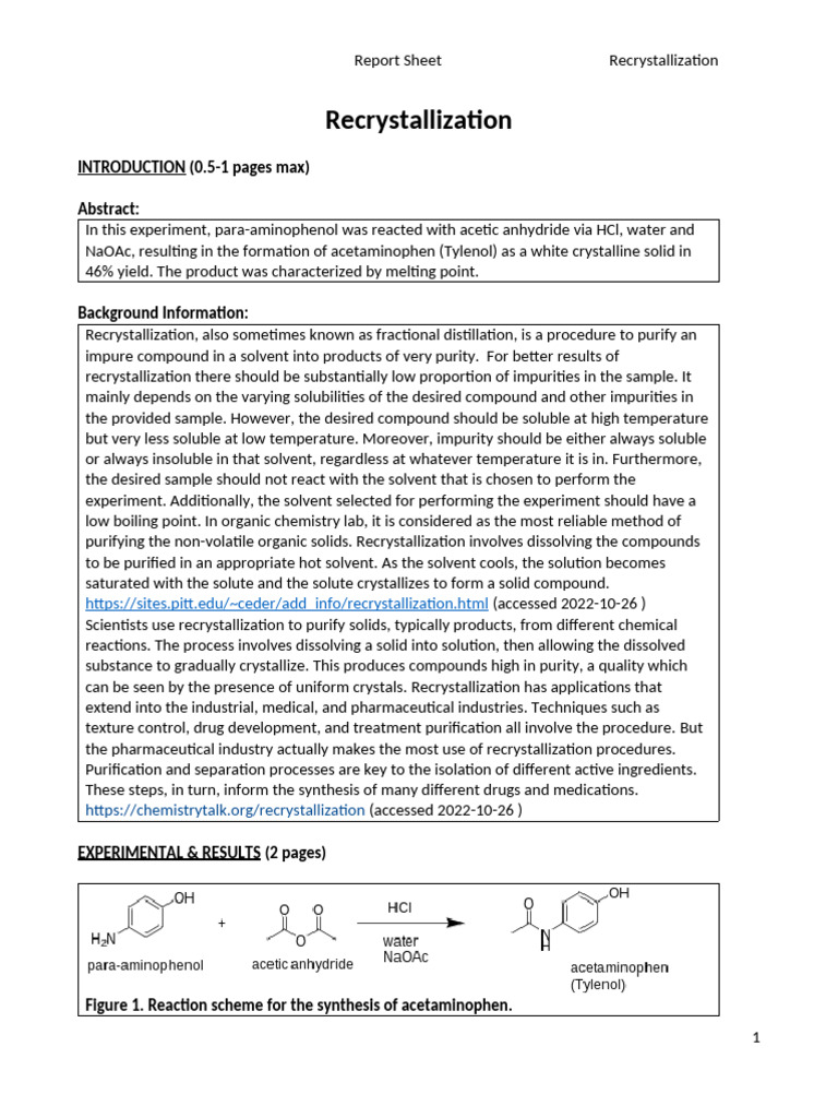 212 Template Recrystallization | PDF | Crystallization | Solubility