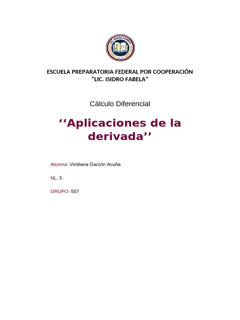 Calculo Derivada Proyec | PDF | Cálculo | Derivado