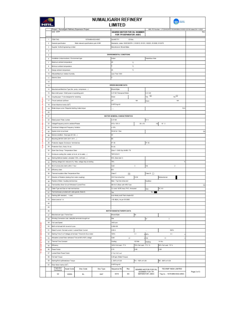 8.1 0.37kw 4p B5 Double Shaft-Data Sheet 1S79-MM-4032-ABC | PDF | Electric Motor | Electrical ...