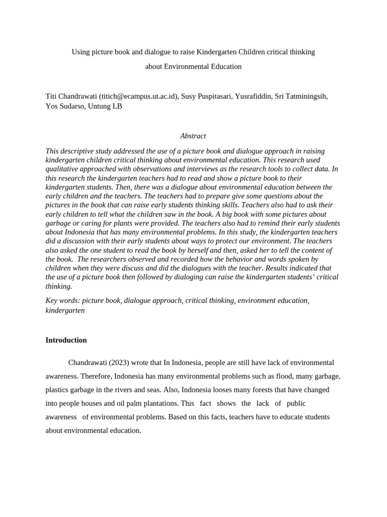 Paper Titi For ICTL 25 Juni 2024 A | PDF | Critical Thinking | Literacy