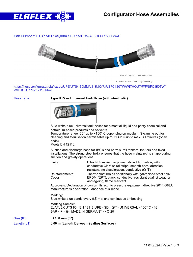 UTS 150 L1 5,00m SFC 150 TWAl SFC 150 TWAl (DN150Pumptest) | PDF | Nut ...