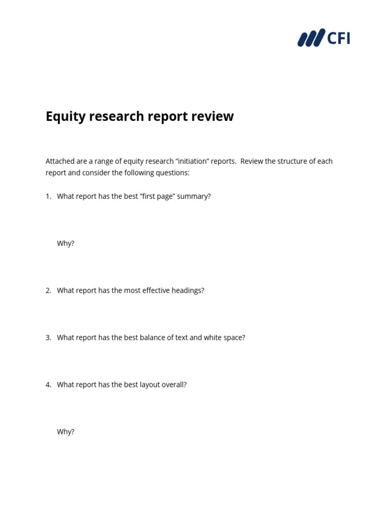 Equity Research Reports Exercise | PDF | Capital Structure | The Walt ...