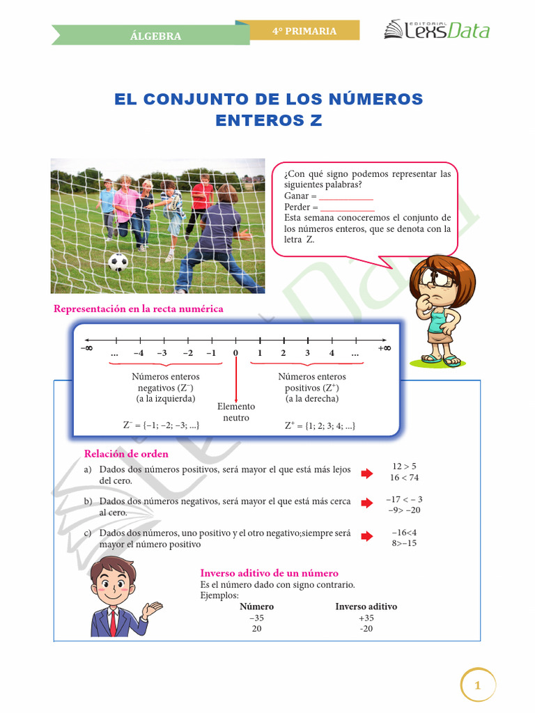 Algebra 4to Prim | PDF | Sustracción | Entero
