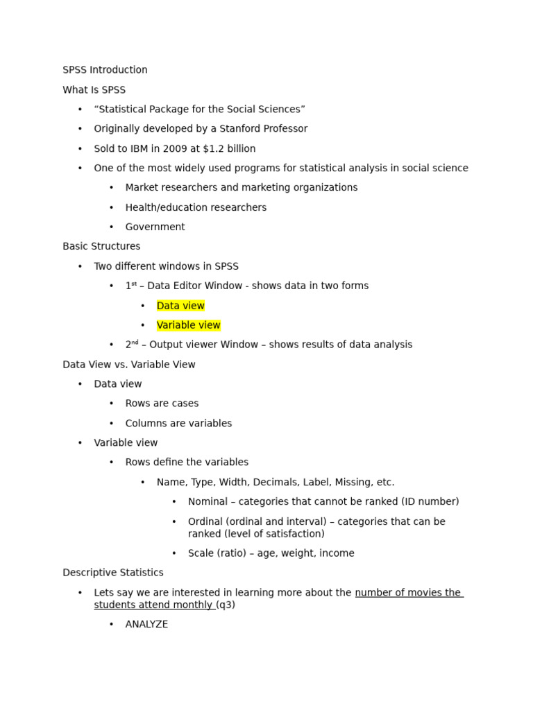 SPSS Introduction | PDF