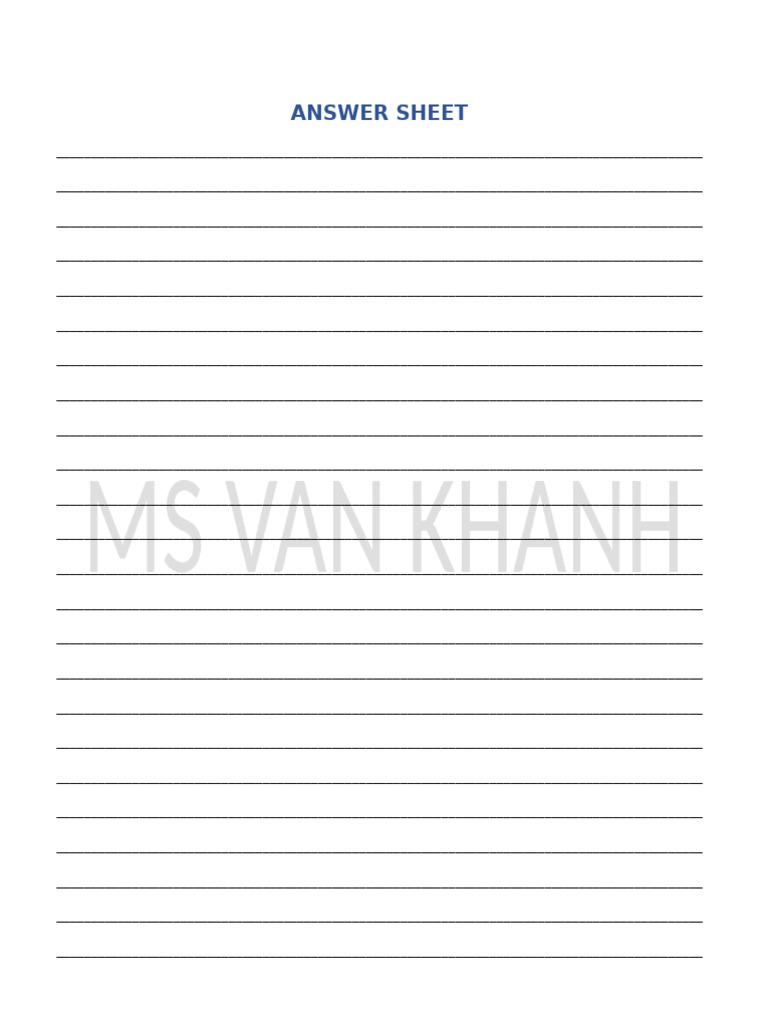 Answer Sheet | PDF