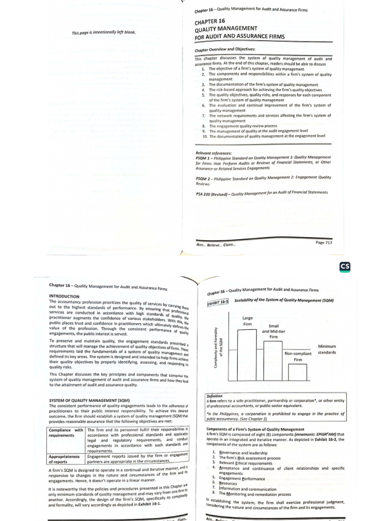 Chapter 16 - Quality Management For Audit and Assurance Firms | PDF
