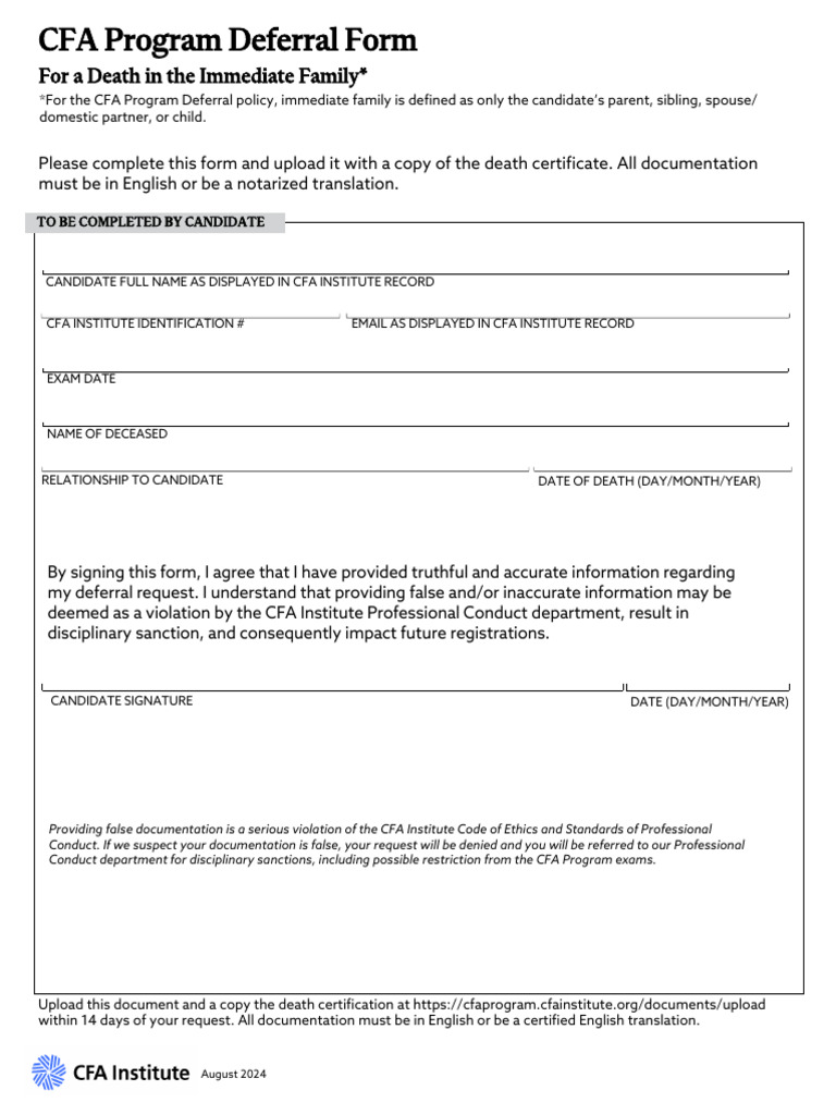Deceased Family Member Form | PDF