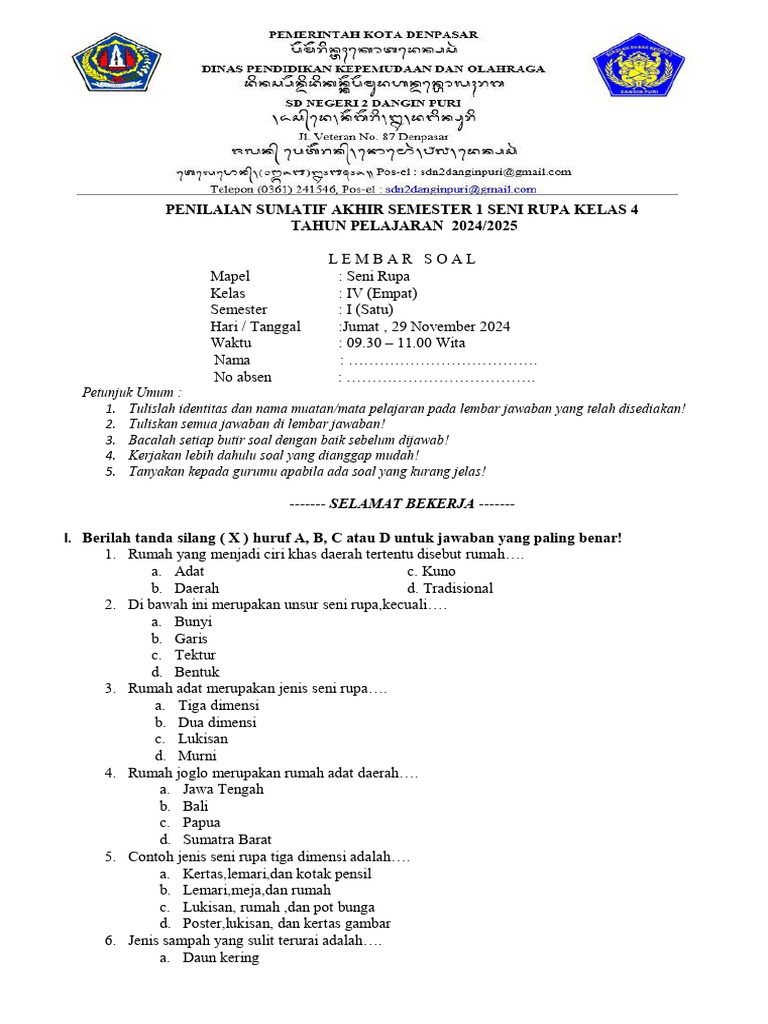 SAS Seni Rupa SMT 1 | PDF