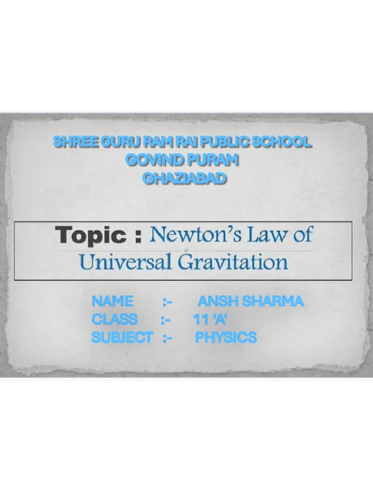 physics practical project on universal law | PDF