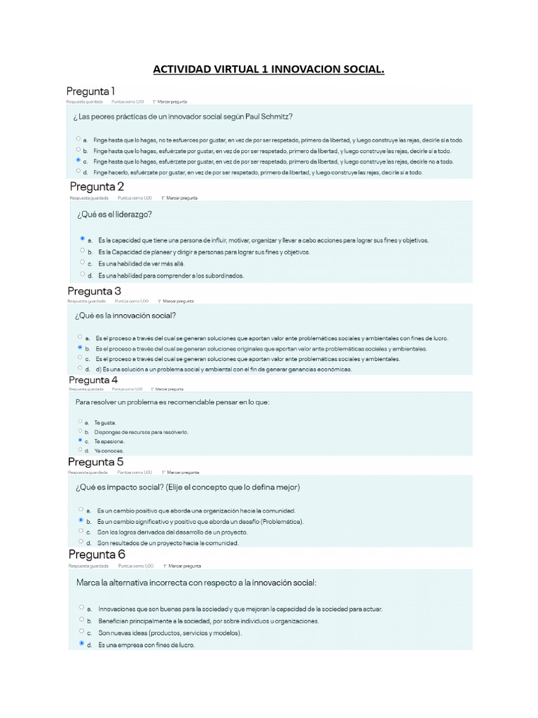Actividad Virtual 1 Innovacion Social | PDF