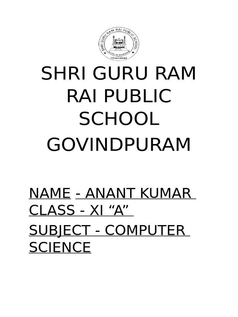 Shri Guru Ram Rai Public School | PDF