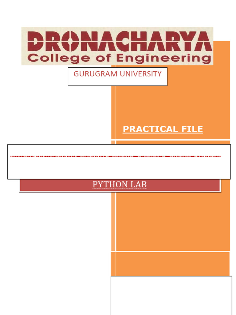 Python Lab Practical File - Gurugram University | PDF