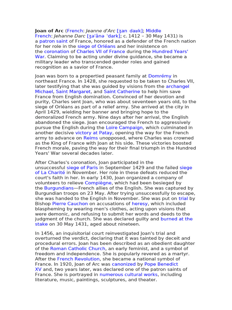 Joan of Arc | PDF | Joan Of Arc