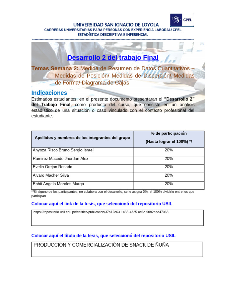 F2 Desarrollo 2 Trabajo Final Edi 2024 | PDF | Estadísticas descriptivas | Estadísticas