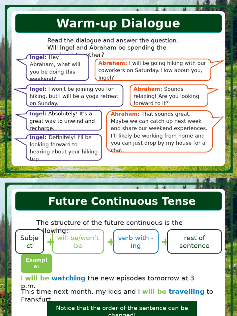 Future Continuous Lesson | PDF