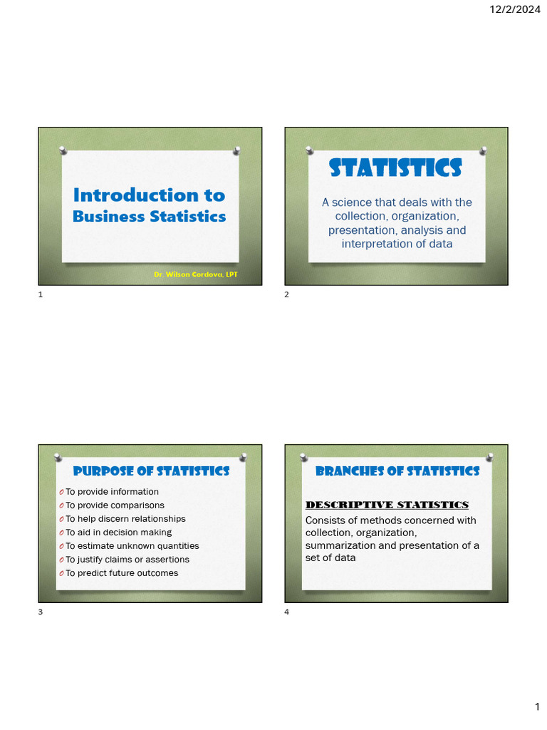 Statistics Intro and Terms | PDF | Level Of Measurement | Statistics