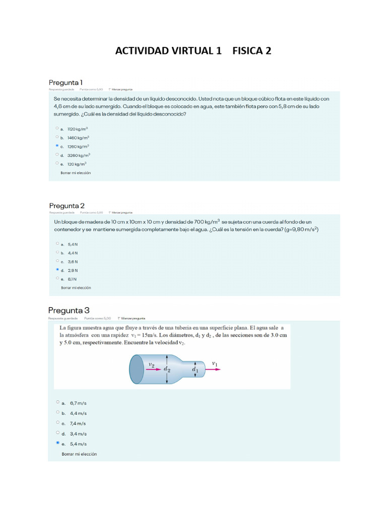 Actividad Virtual 1 Fisica 2 | PDF