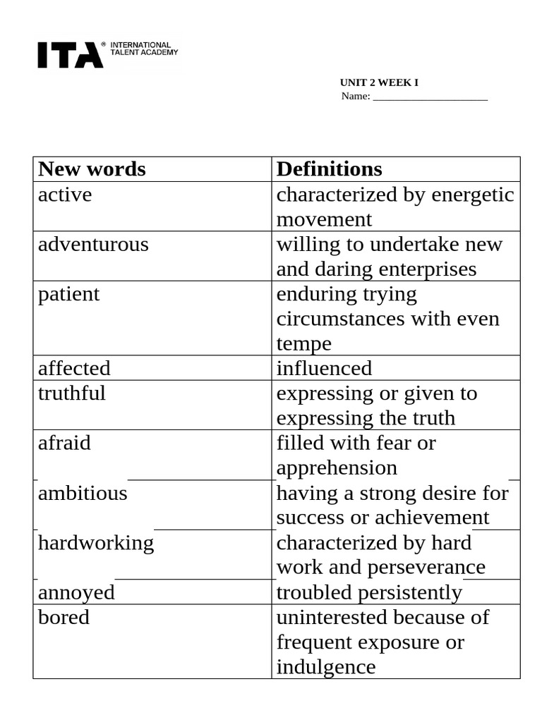 Unit 2 Week I-2-1 | PDF
