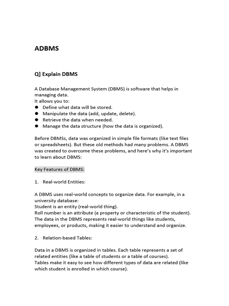 ADBMS | PDF | Databases | Data Warehouse ADBMS | PDF | Databases | Data Warehouse