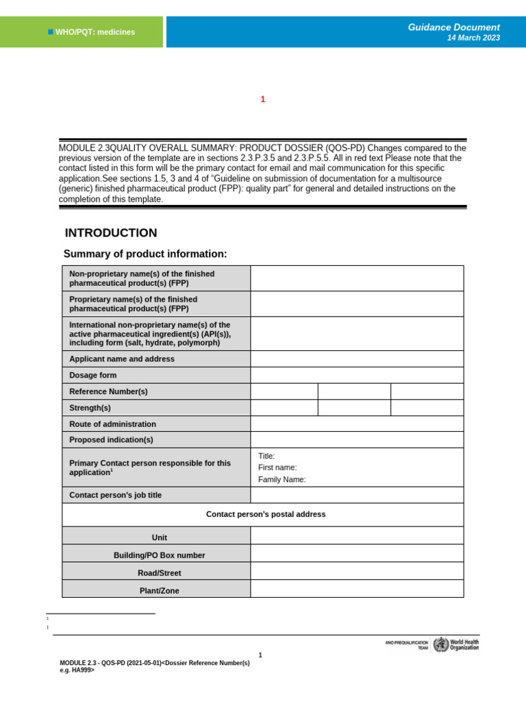 WHO PQT Medicines Guidance Document | PDF | Pharmaceutical Formulation | Chemistry