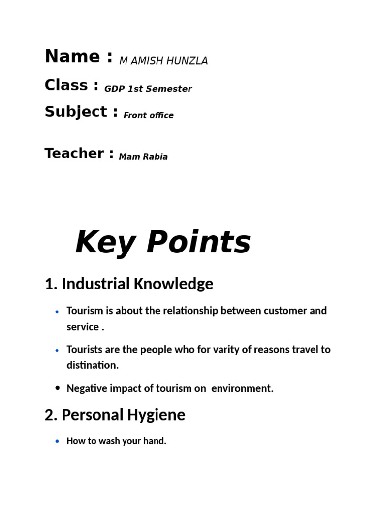 Front Office Assignment | PDF | Communication