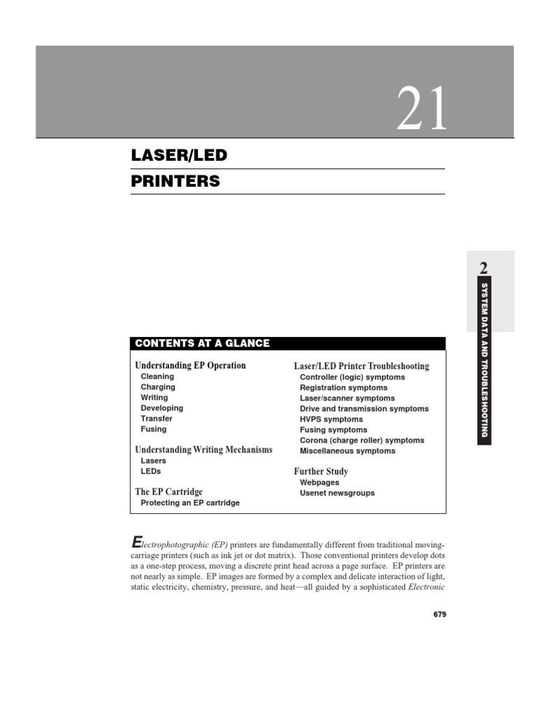 Laser and LED Printers | PDF | Printer (Computing) | Central Processing ...