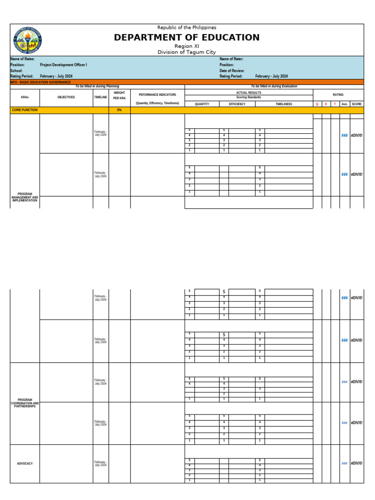 2024 Ipcrf - Pdo - Template | PDF | Goal | Communication