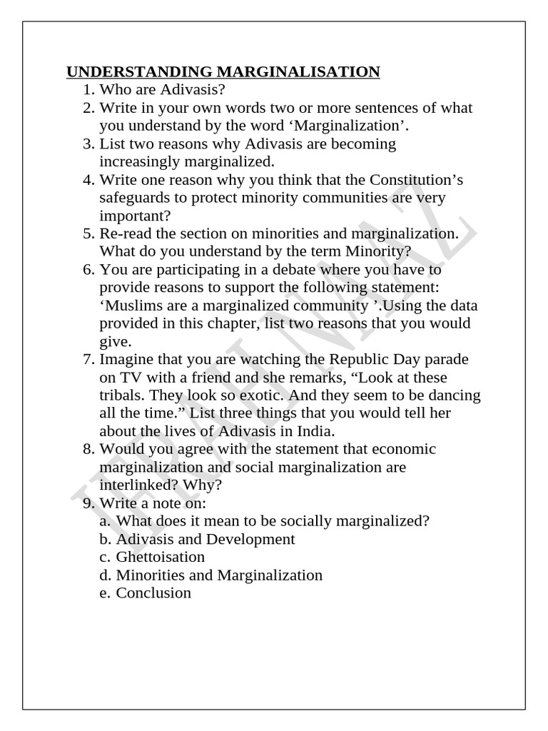 Understanding Marginalisation | PDF