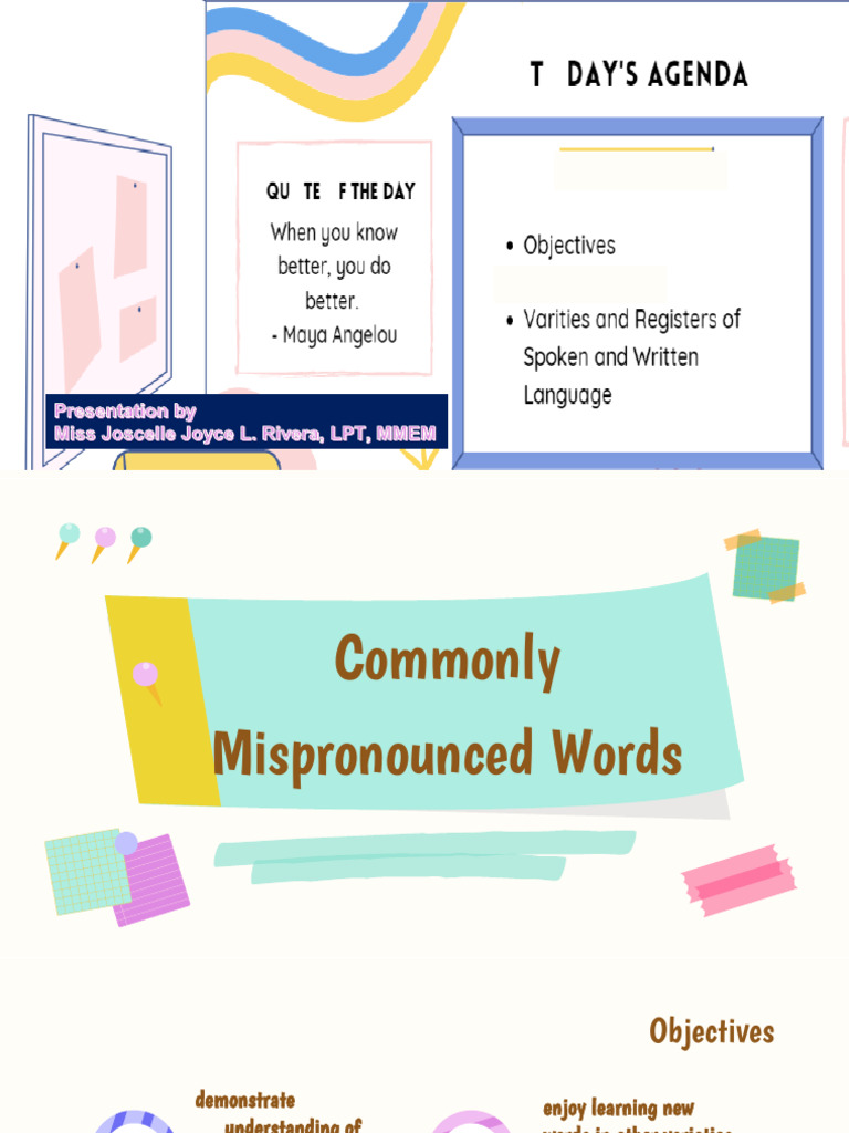 Lesson 6 Varities and Registers of Spoken and Written English Language ...