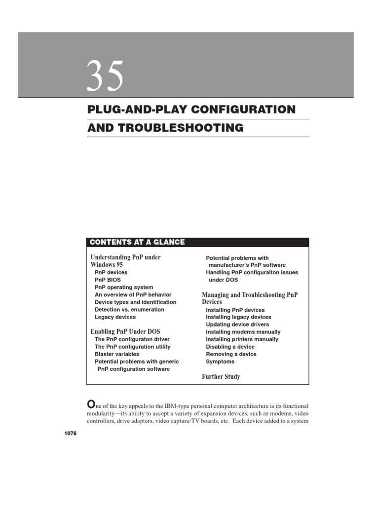 Plug-and-Play Setup & Troubleshooting | PDF | Bios | Dos
