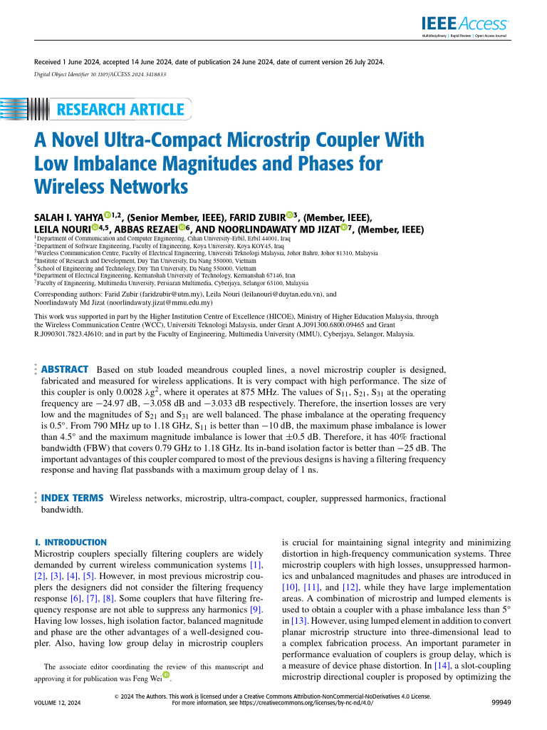 A Novel Ultra-Compact Microstrip Coupler With Low Imbalance Magnitudes ...