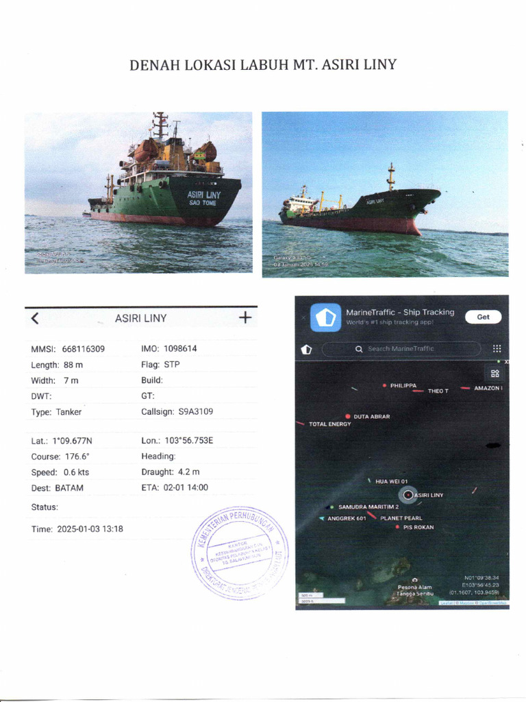 Denah Lokasi Labuh Asiri Liny | PDF