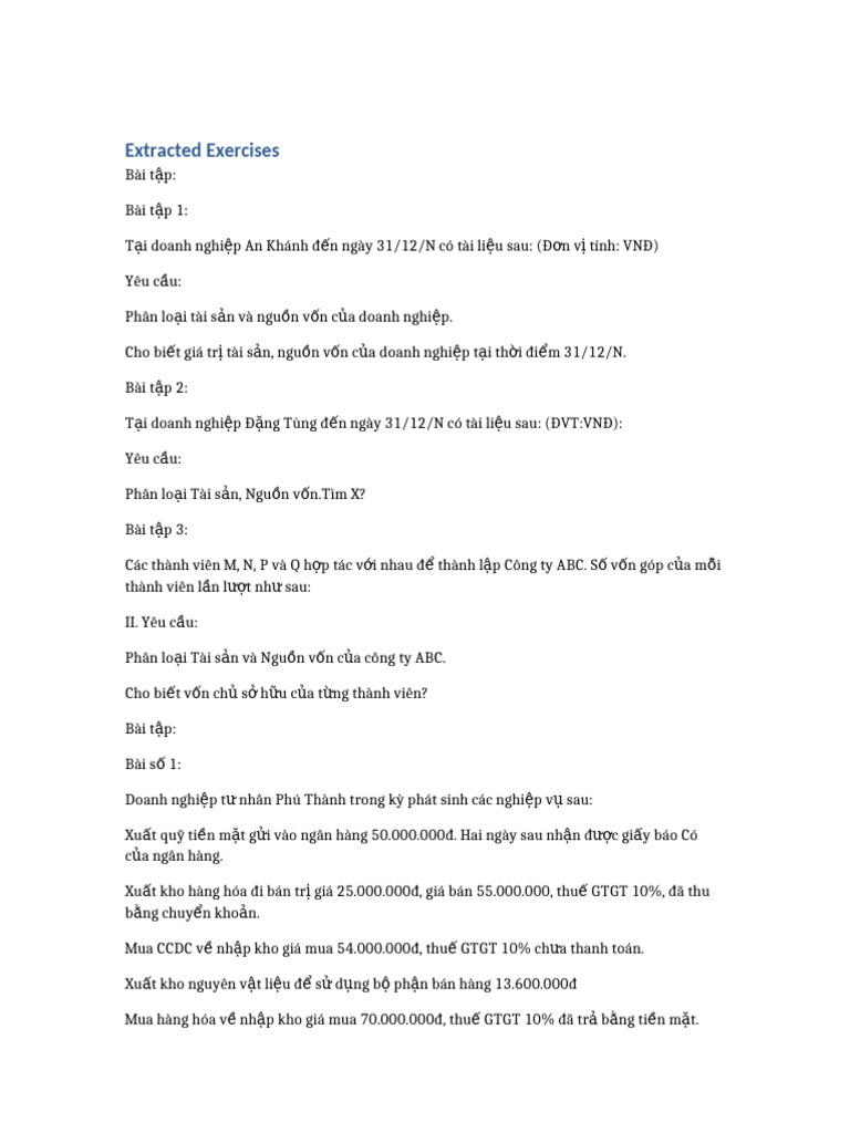 Extracted Exercises | PDF