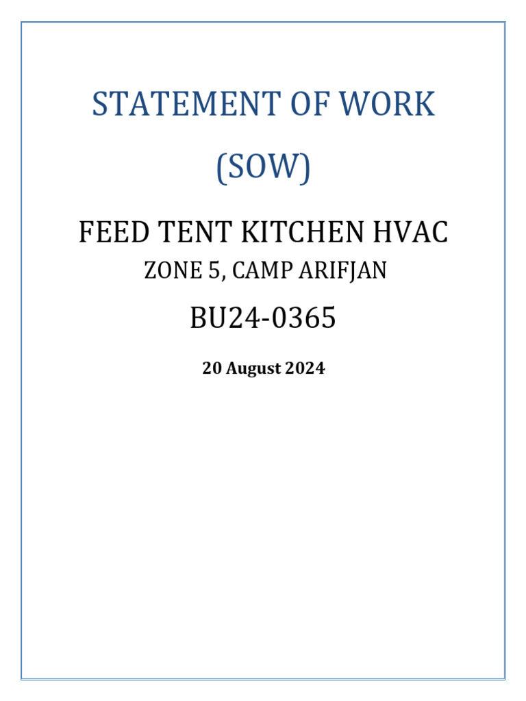 Bu24-0365_feed Tent Kitchen Hvac_sow r1 | PDF | Duct (Flow ...