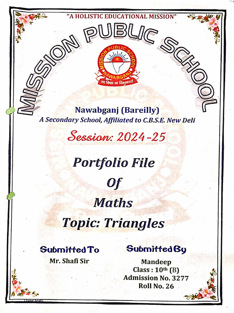 Mandeep's Portfolio File of Mathematics on Triangle ? | PDF
