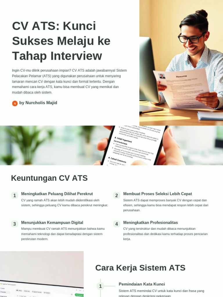 CV ATS Kunci Sukses Melaju Ke Tahap Interview | PDF