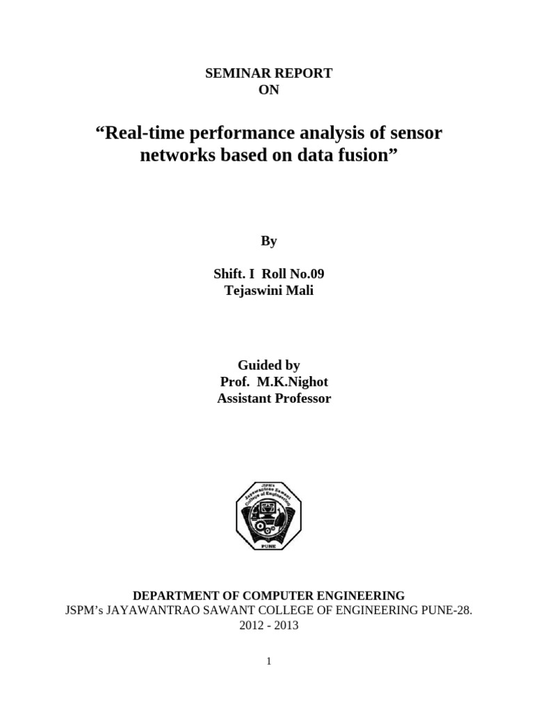 FINAL - Report - Real Time Performance of WSN | PDF | Wireless Sensor Network | Computer Network