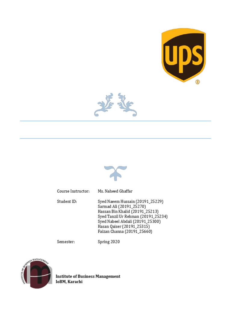 SCM 605 - Group # 5 - UPS Case Study | PDF | United Parcel Service | Cargo