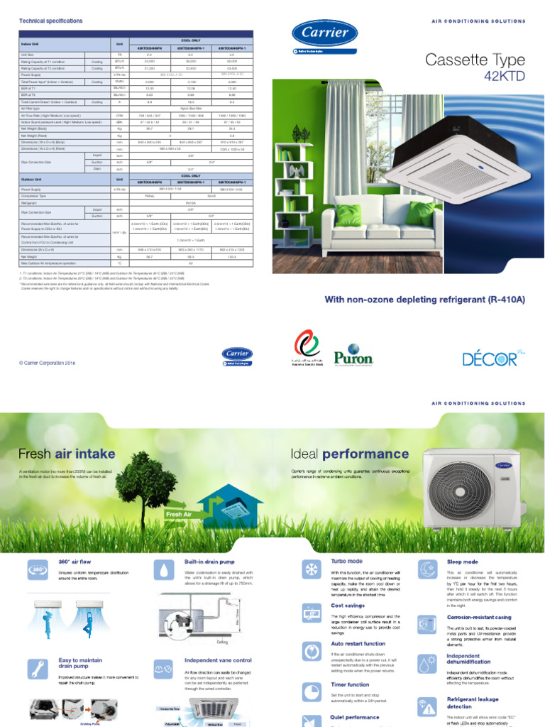 FMCC - Brochure - Cassette - Decor Pro - R-410a - July30-2018 - tcm478-51453 | PDF | Air ...