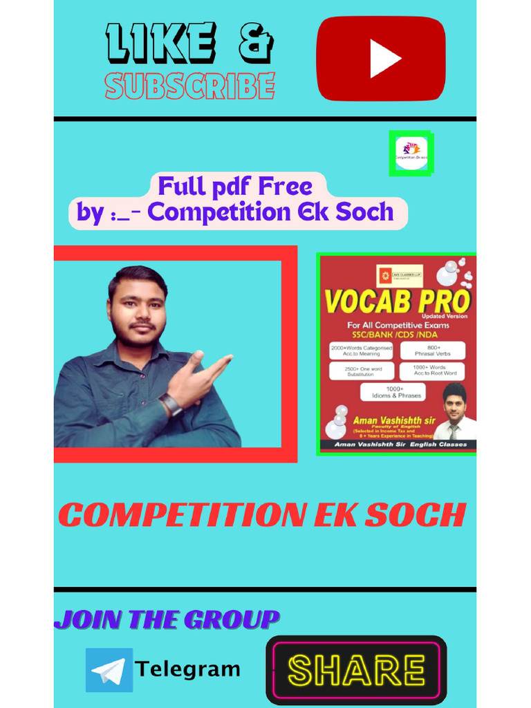 Vocab Pro Author Aman Varishath by Competition Ek Soch | PDF
