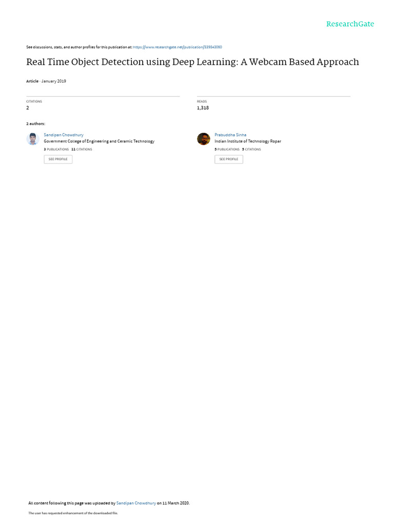 Real-Time Webcam Object Detection | PDF | Deep Learning | Artificial Neural Network