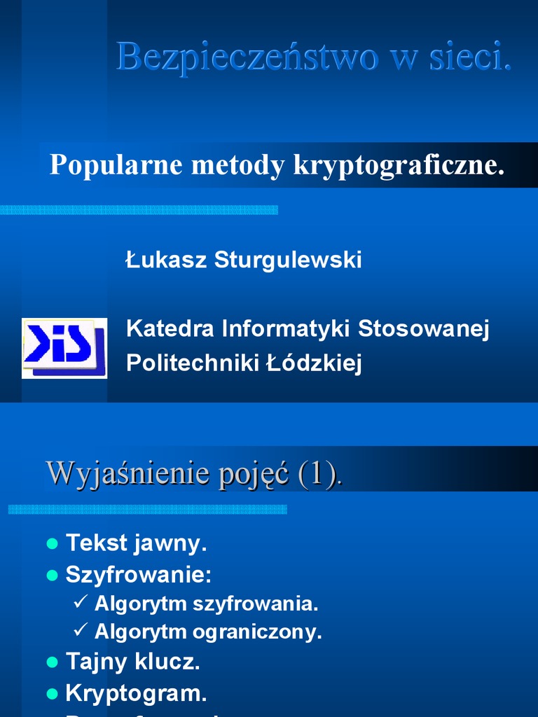 Wyklad (Kryptografia) | PDF