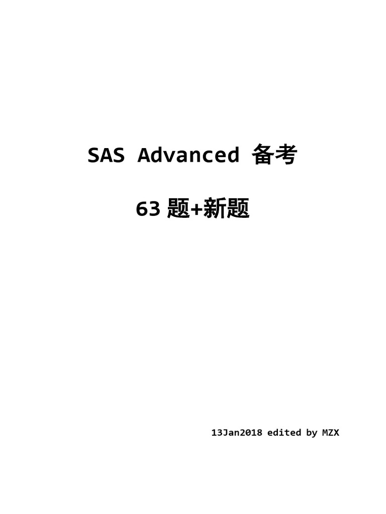 SAS Exam Prep Questions | PDF | Sas (Software) | Boolean Data Type