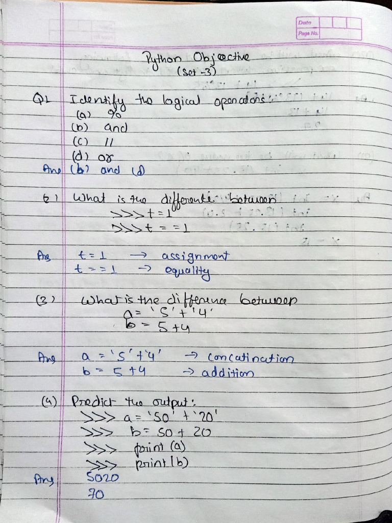 Python Objective Set 3 | PDF