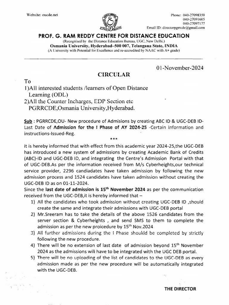 637055088admission Cercular 204 | PDF